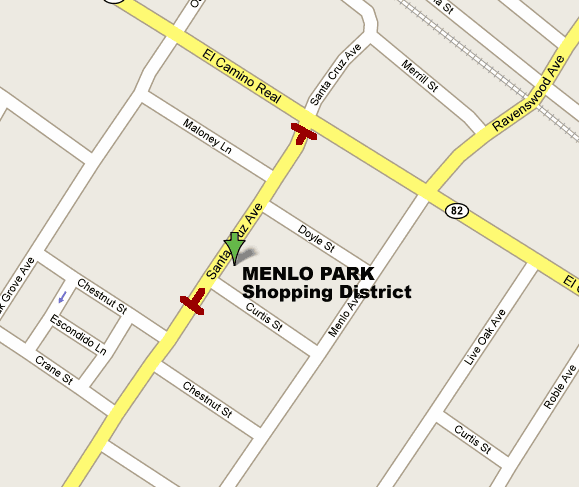 Menlo Park Shopping Map | San Francisco South Bay Area